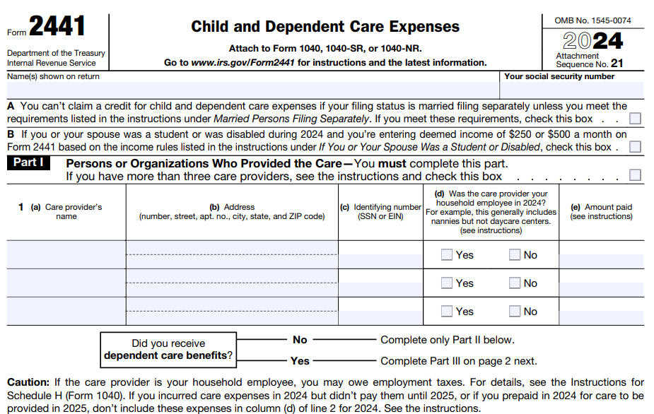All About IRS Form 2441